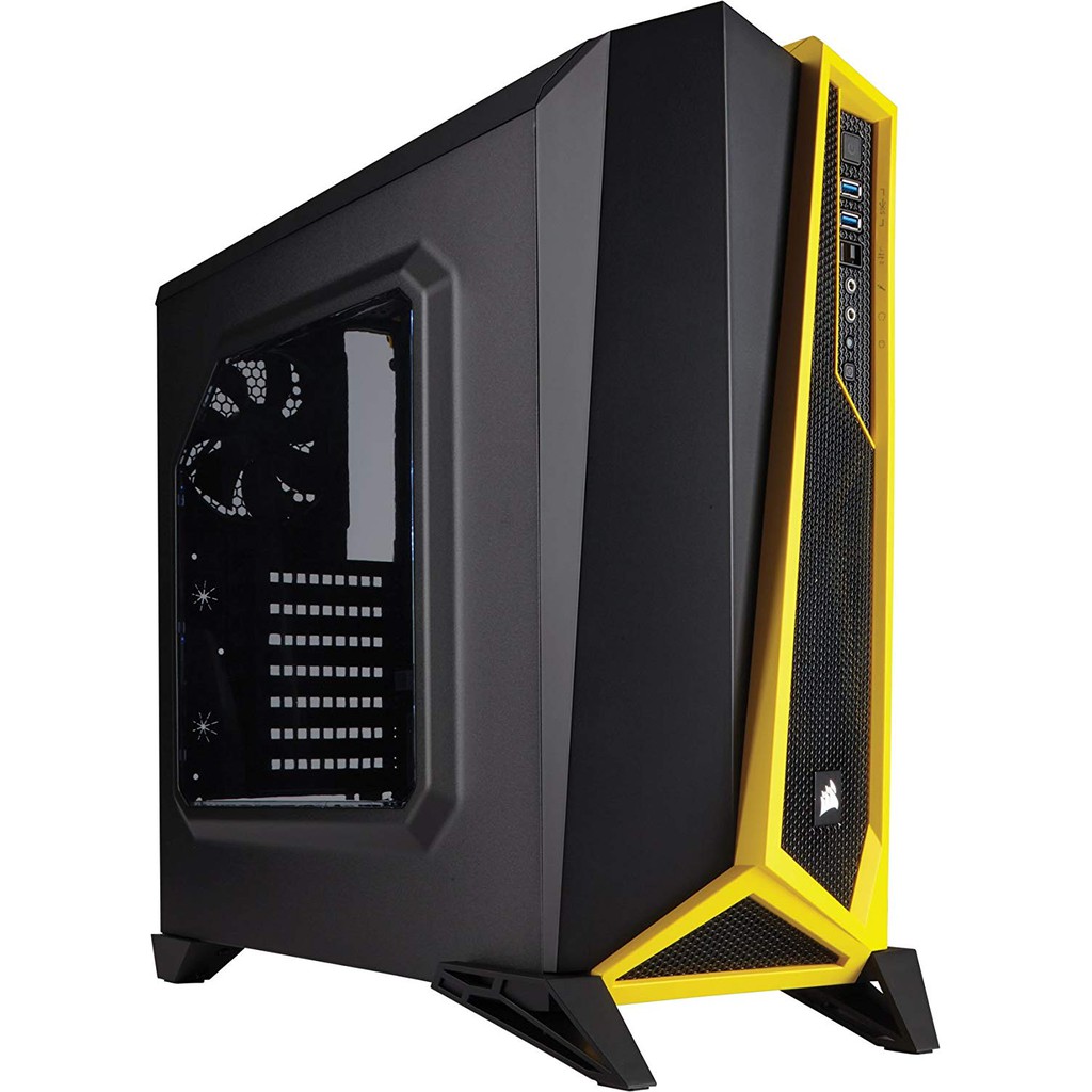 Vỏ case máy tính CORSAIR SPEC-ALPHA Mid Tower Gaming Vàng-Đen | Shopee ...