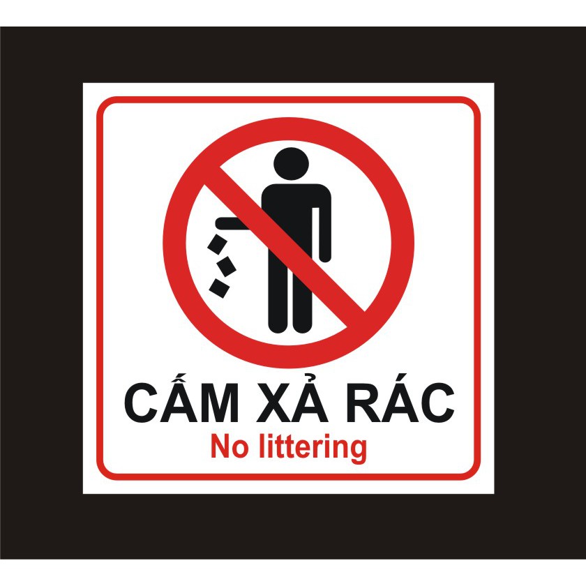 BIỂN CẤM XẢ RÁC - Biển cảnh báo hỗ trợ sinh hoạt | Shopee Việt Nam