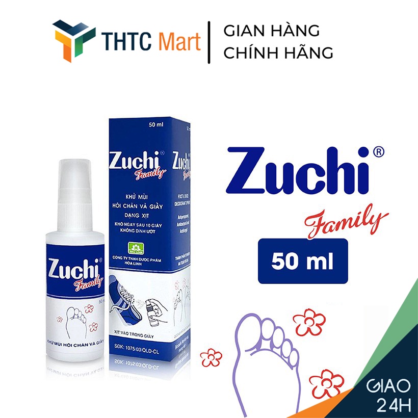 Xịt khử mùi hôi chân và giày Zuchi Family chai 50ml | Shopee Việt Nam