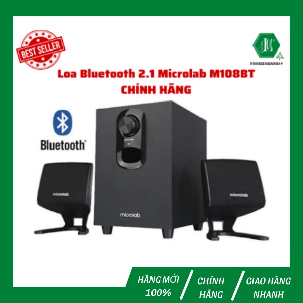 Loa Bluetooth 2.1 Microlab M108BT (Bluetooth 2.1/Công suất 3W*2 + 5W/Kết nối Bluetooth & Jack 3 ...