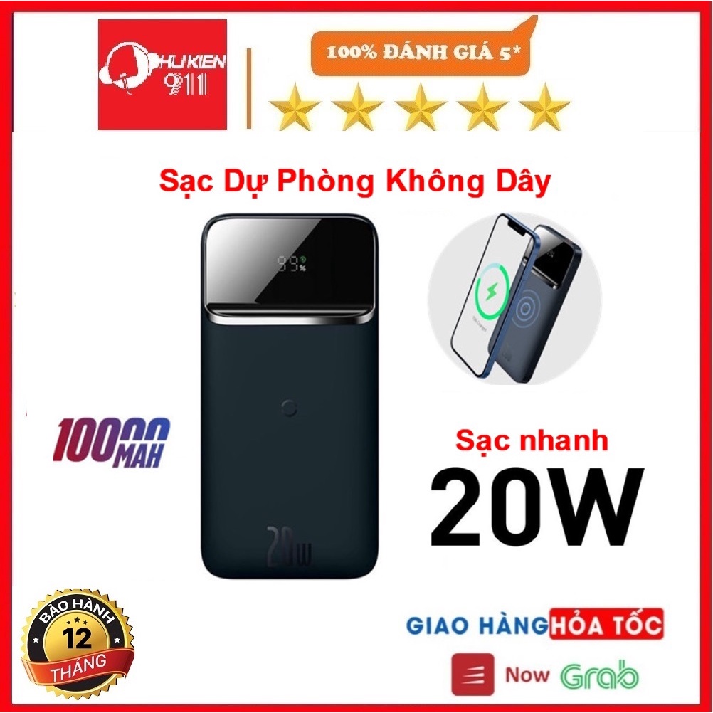 Sạc Dự Phòng Baseus PPCXW10 10000mAh Từ Tính Không Dây Sạc Nhanh 20W ...