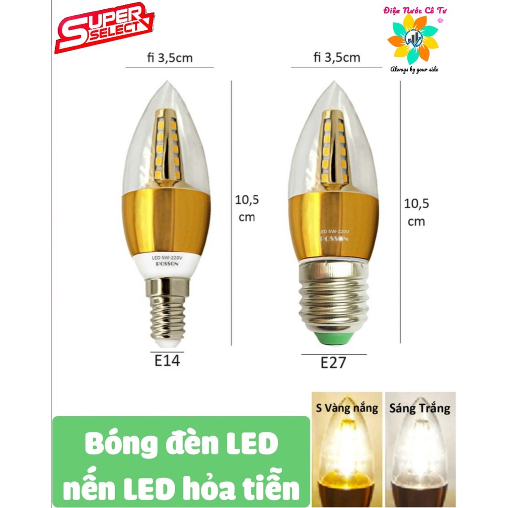 Bóng Đèn Led Hỏa Tiễn Led Nến 5W E14/E27 | Shopee Việt Nam