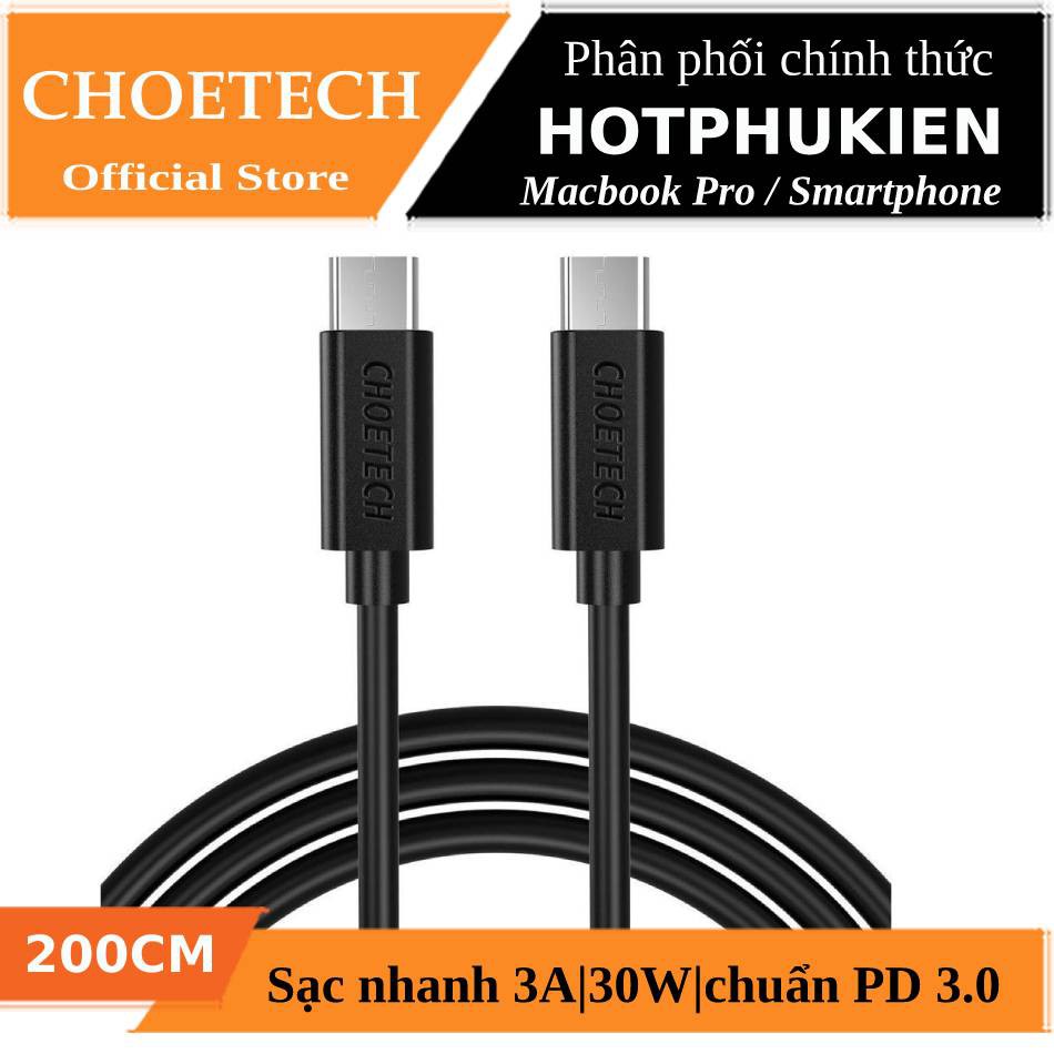 Dây cáp sạc nhanh Type C to Type C hiệu CHOETECH CC003 chuẩn PD 3.0 ...