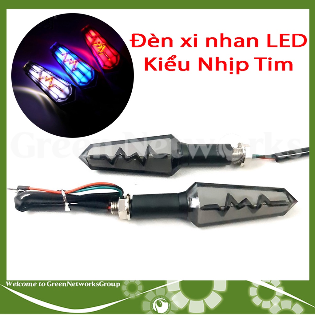 Xi nhan led kiểu nhịp tim dành cho nhiều loại xe Greennetworks ( 1 cặp ...