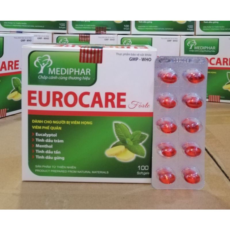Eurocare đỏ hộp 100 viên thông thoáng mũi họng | Shopee Việt Nam