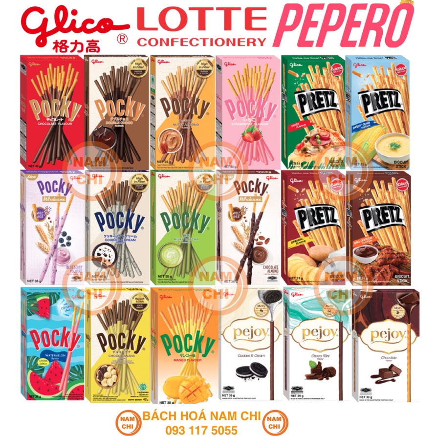 [TỔNG HỢP 25 VỊ] Bánh Que Phủ Socola Các Loại POCKY PRETZ PEJOY PEPERO ...