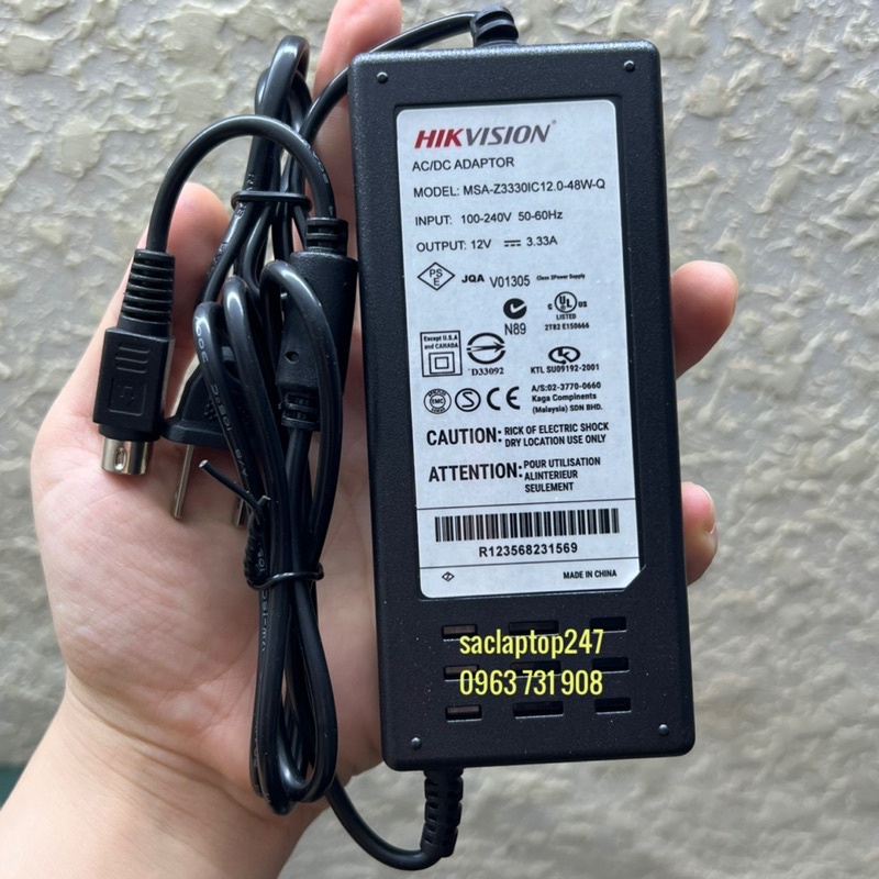 Adapter-nguồn đầu ghi hikvision 12v 3,33a chân 4 kim | Shopee Việt Nam