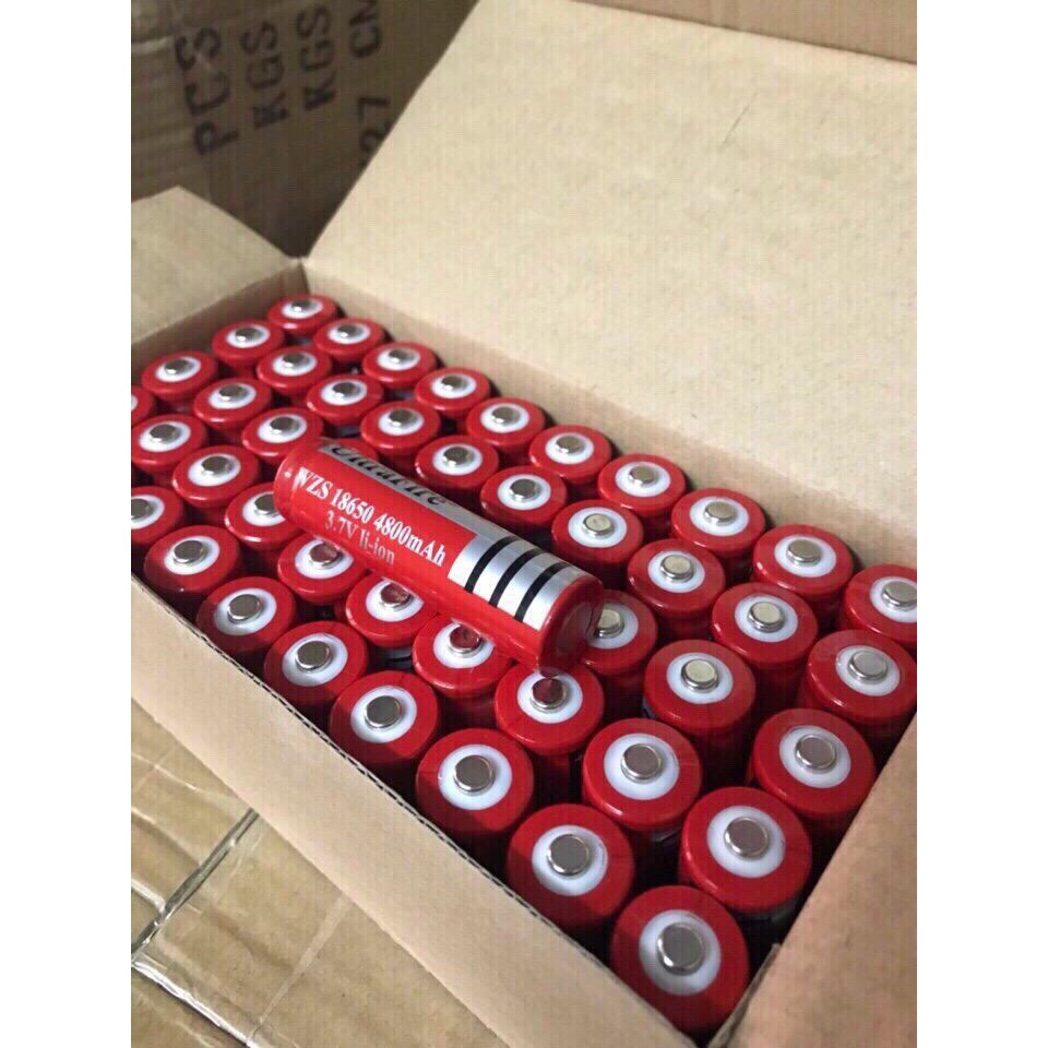 Pin sạc 3V7 - 18650 6800mah màu đỏ loại 1 xịn dùng cho quạt và đèn pin | Shopee Việt Nam