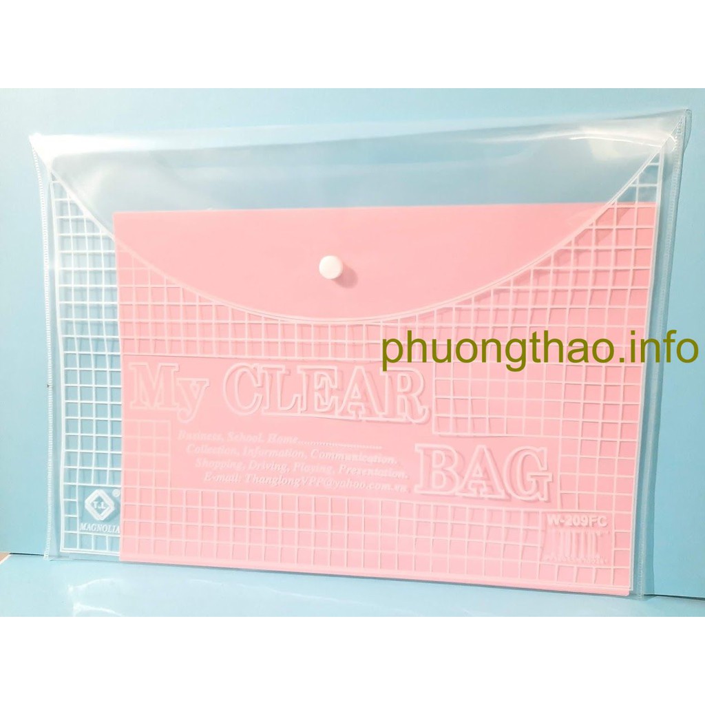 10 Túi Clear bag, túi khuy bấm đựng hồ sơ khổ F (To hơn khổ A4 ...