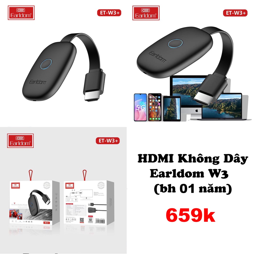 [ Chính Hãng ] Đầu nối HDMI Không dây Earldom W3+ | Shopee Việt Nam