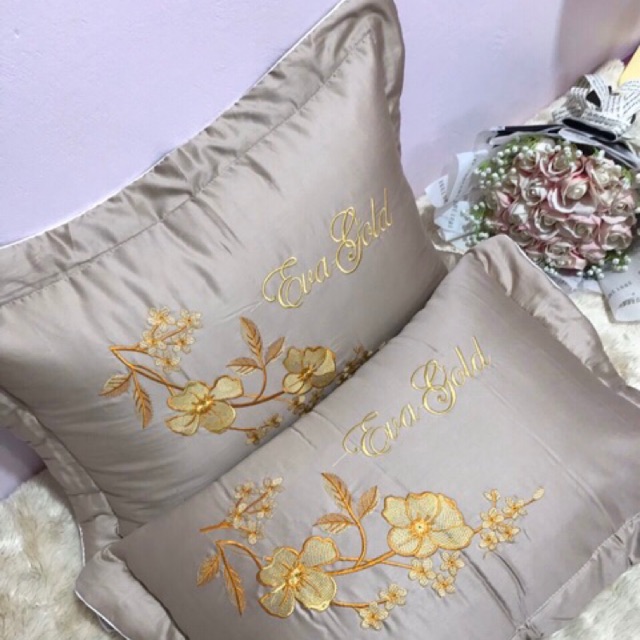 Combo 2 Vỏ gối cotton satin thêu 45x65cm | Shopee Việt Nam