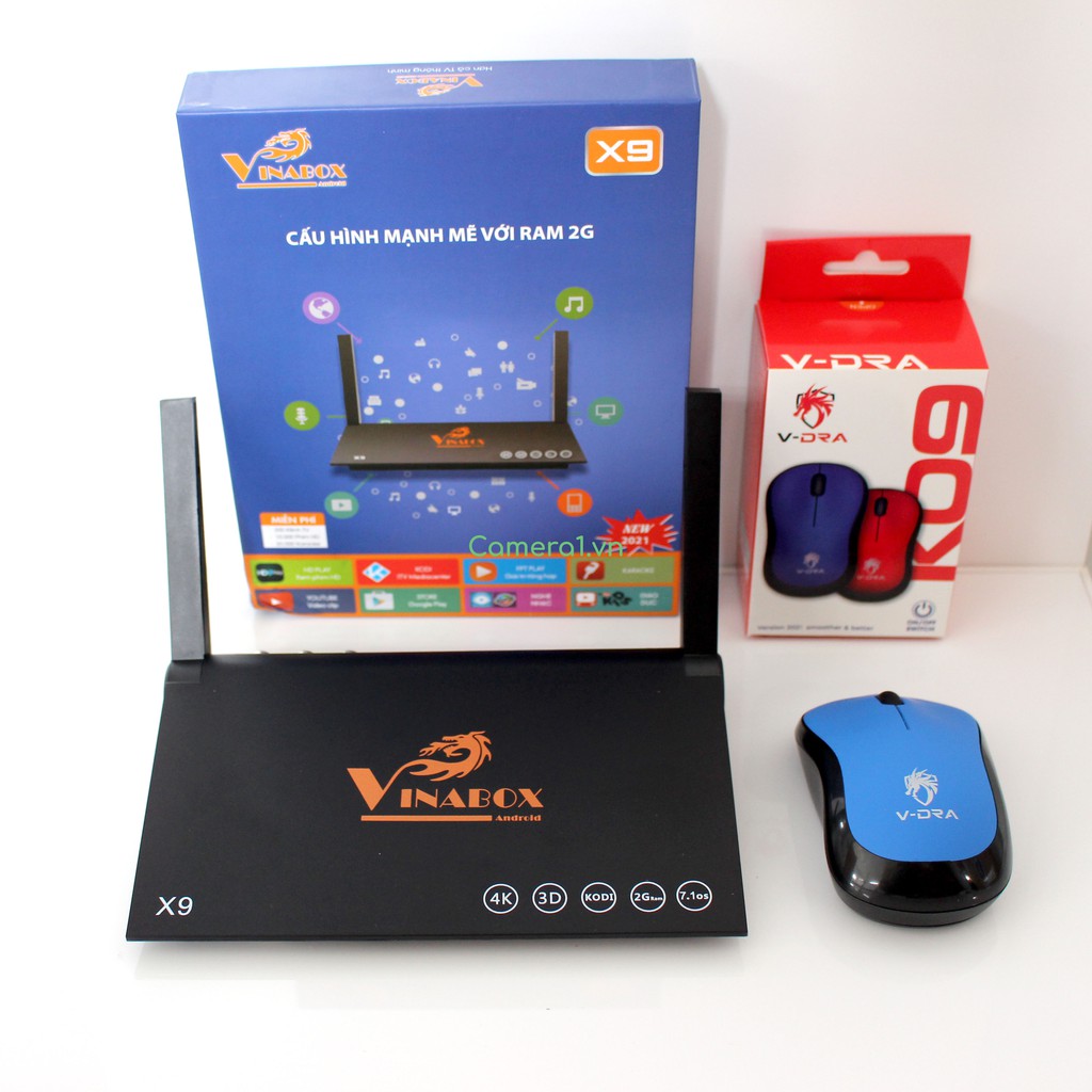 Hộp tivi box hiệu Vinabox X9 tặng kèm Chuột không dây K09 | Shopee Việt Nam