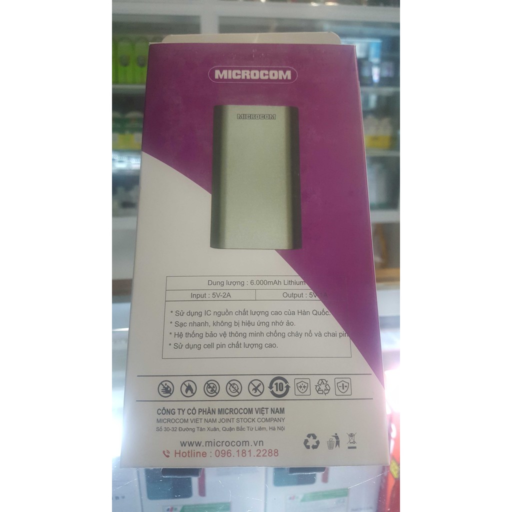 PIN SẠC DỰ PHÒNG MICROCOM 6000 MAH | Shopee Việt Nam