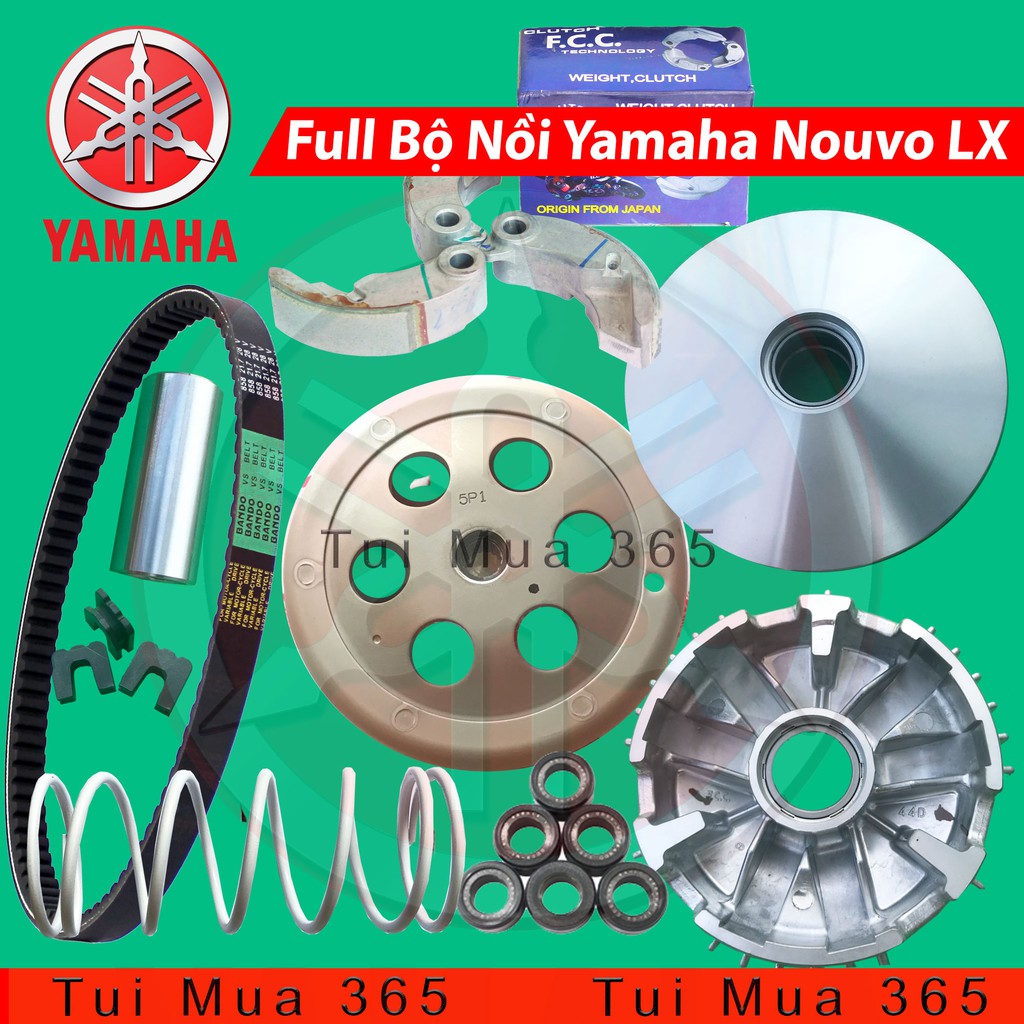 Full Bộ Nồi Trước và Nồi Sau, Dây Curoa, Bi Nồi Yamaha Nouvo LX, Nouvo ...