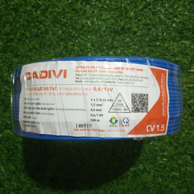 Dây điện đơn Cadivi CV1.5 cuộn 100m | Shopee Việt Nam