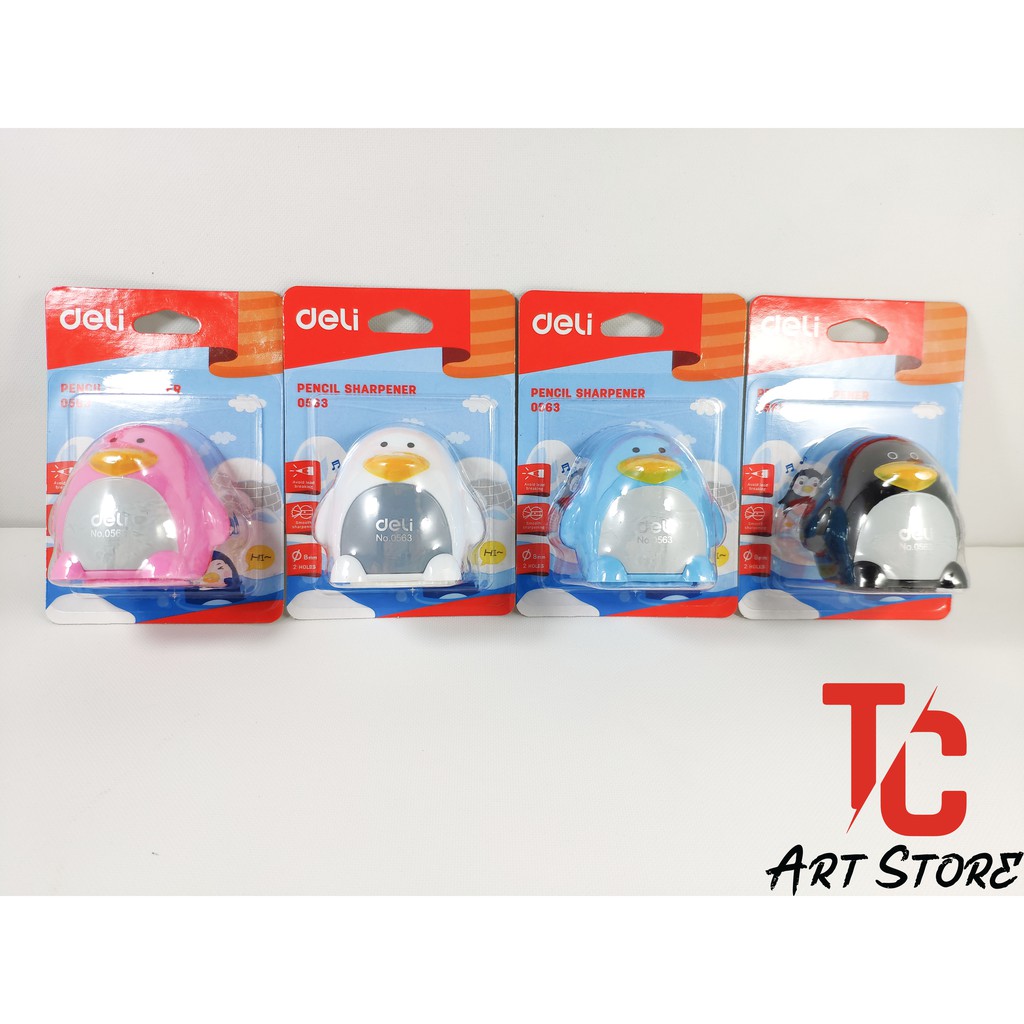 Gọt bút chì DELI E0563 - hình chim cánh cụt, 2 lỗ Gọt | Shopee Việt Nam