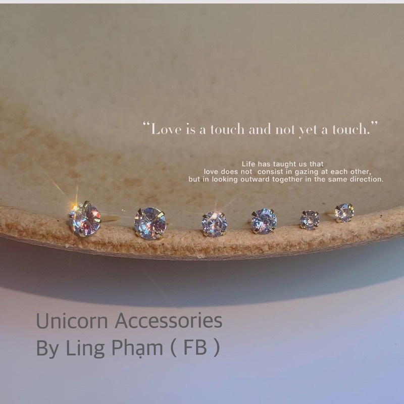 [ Phụ Kiện Nhà Ling ] KHUYÊN NỤ PHA LÊ BẠC S925 ( 4mm, 5mm, 6mm, 8mm ) | Shopee Việt Nam