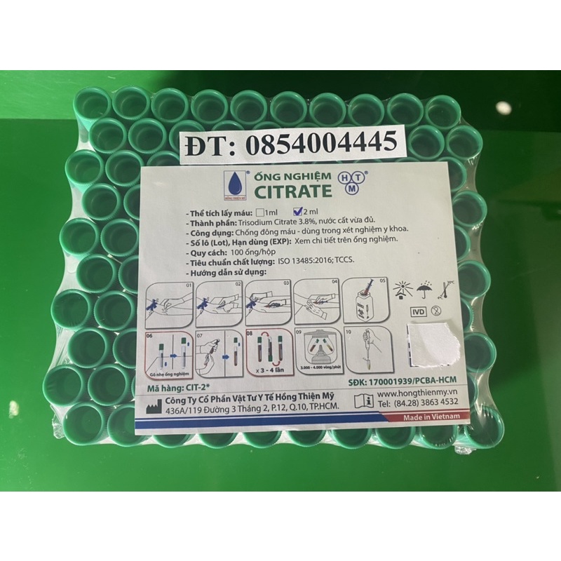 Ống nghiệm Citrate - HTM (100 ống/khay) | Shopee Việt Nam