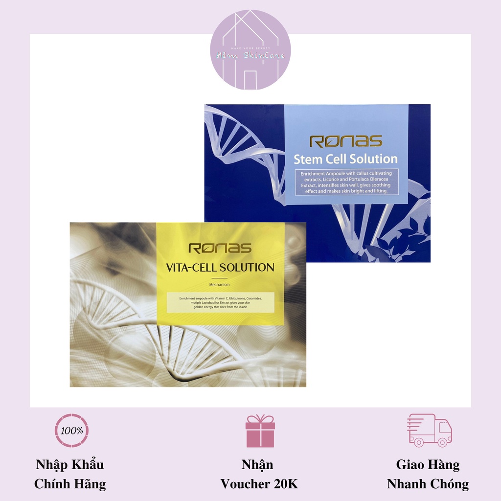 Ronas - Tế Bào Gốc Dưỡng Da Chuyên Sâu - Hộp 10 Lọ | Shopee Việt Nam
