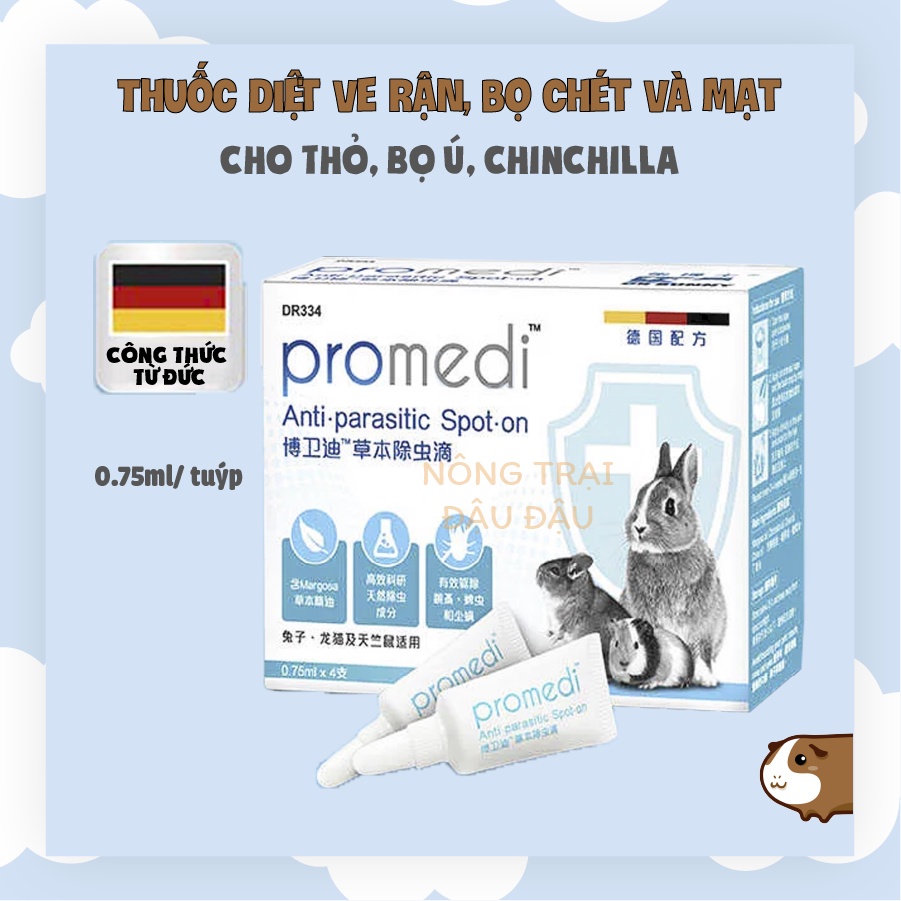 Thuốc Diệt Ve Rận, Bọ Chét, Mạt Cho Thỏ, Bọ Ú, Chinchilla Hiệu DrBunny Tuýp 0.75ml DR334 ...