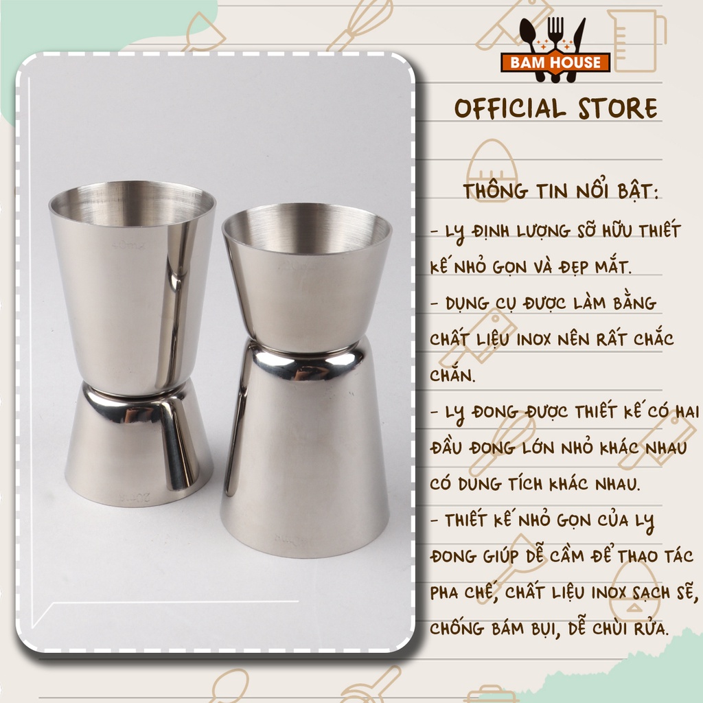 Ly đong định lượng pha chế 2 đầu Bam House loại lớn 50ml inox 304 cao cấp LD01 | Shopee Việt Nam