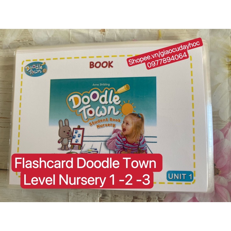 Flashcard Doodle Town Nursery kích thước A5 ép plastics bền đẹp ...