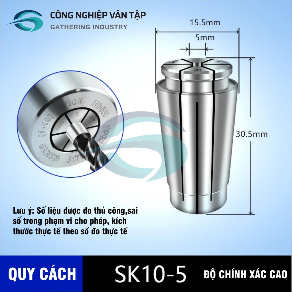 Collet SK10, SK16 - Collet kẹp dao phay kiểu SK có độ chính xác cao ...