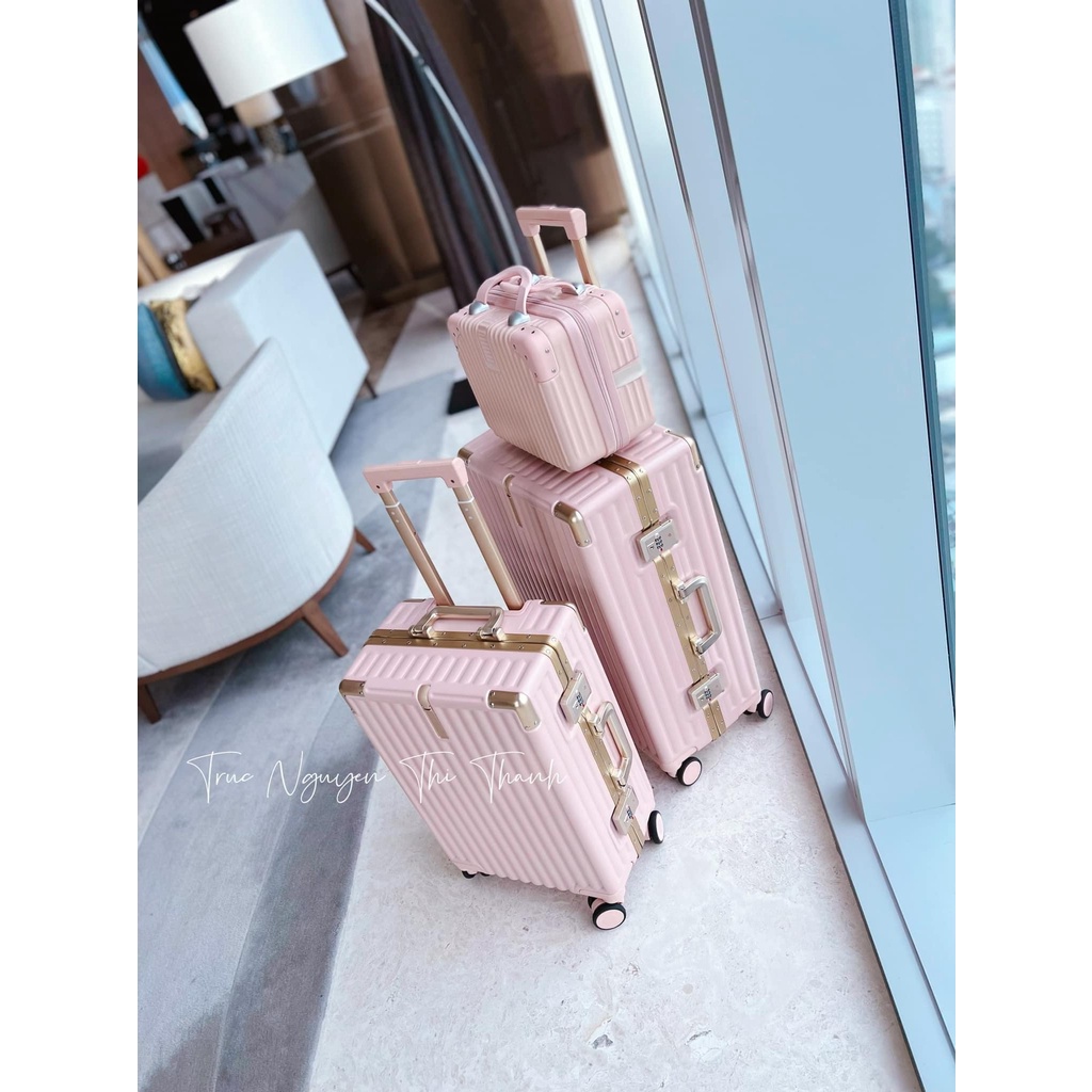 Vali viền vàng luxury 9999 du lịch khóa sập cao cấp Tresette 1175 size ...