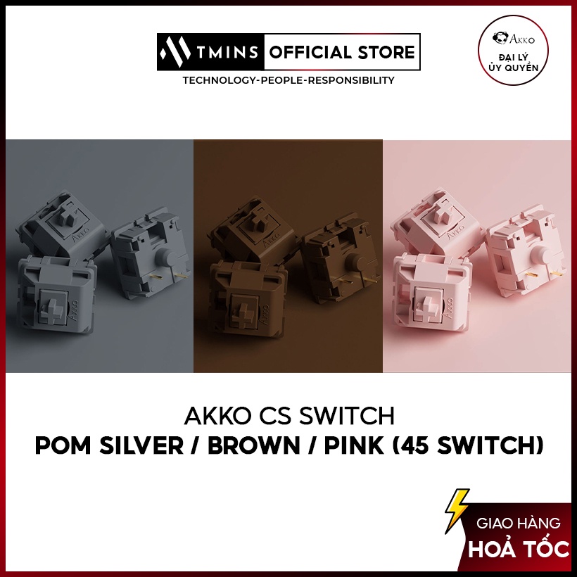 Bộ công tắc AKKO CS Switch – POM Silver / Brown / Pink (45 switch ...