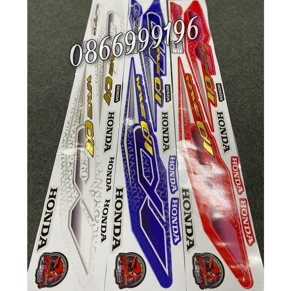 Tem rời Wave Alpha ( GHÉP CROM ). Dán cho Wave 50cc/100cc/110cc ( Tem 3 ...