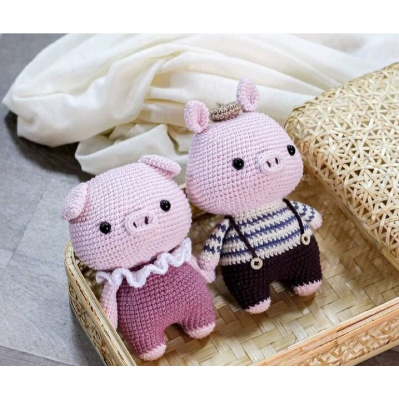 Combo hai bé heo móc len cute | Shopee Việt Nam