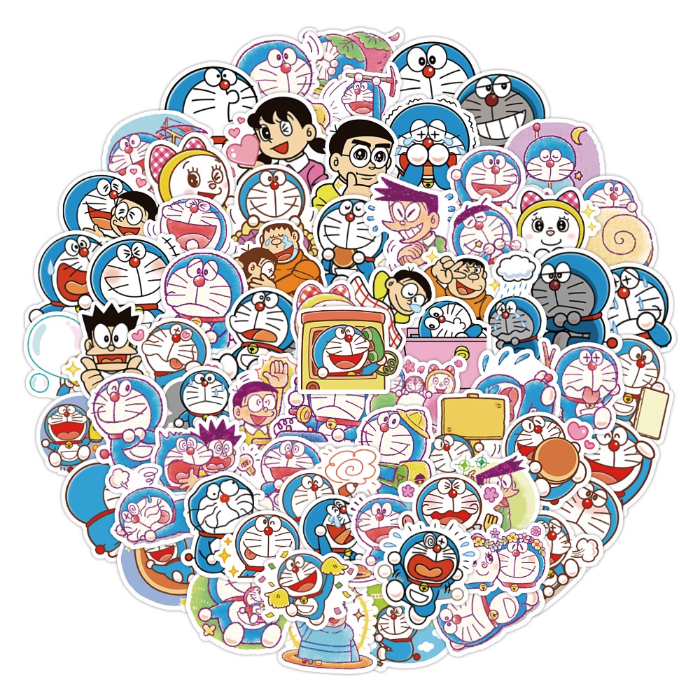 Set 20 sticker hình dán Anime, Doraemon, One Piece, Totoro chống nước ...