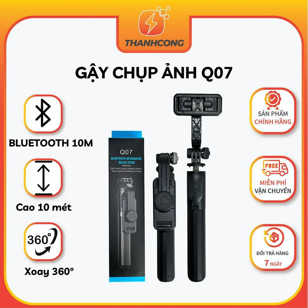 Gậy chụp ảnh/ tự sướng Q07 3 chân có điều khiển từ xa, gậy selfie livestream có đèn trợ sáng cao ...