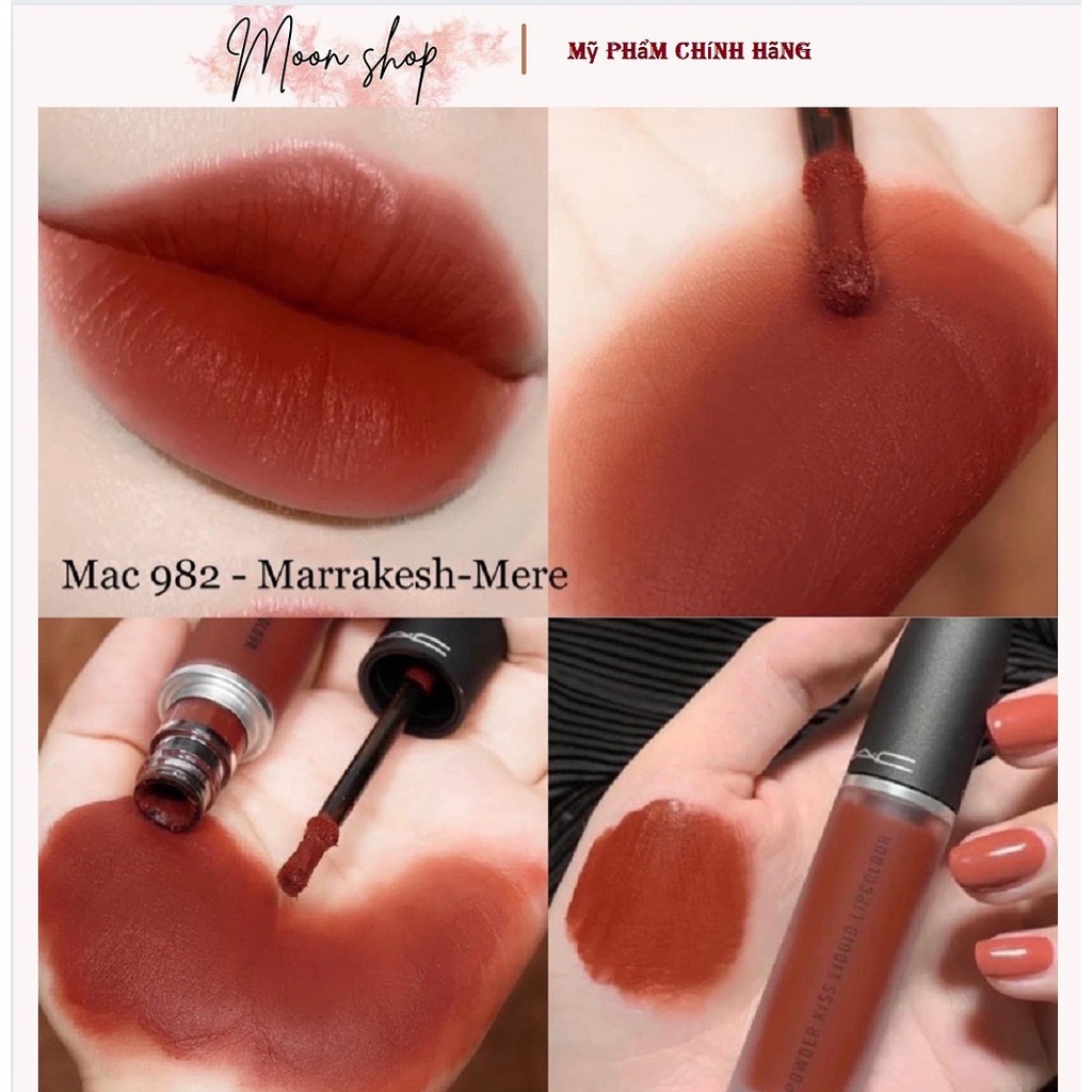 Son Kem Mac 982 Marrakesh-mere Màu Đỏ Đất, Son Mac Powder Kiss Liquid LipColour | Shopee Việt Nam