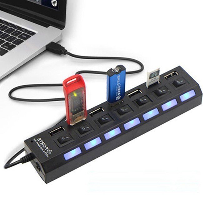 Hub usb chia 1 ra 7 cổng usb có đèn - hub usb 7 port 01 | Shopee Việt Nam
