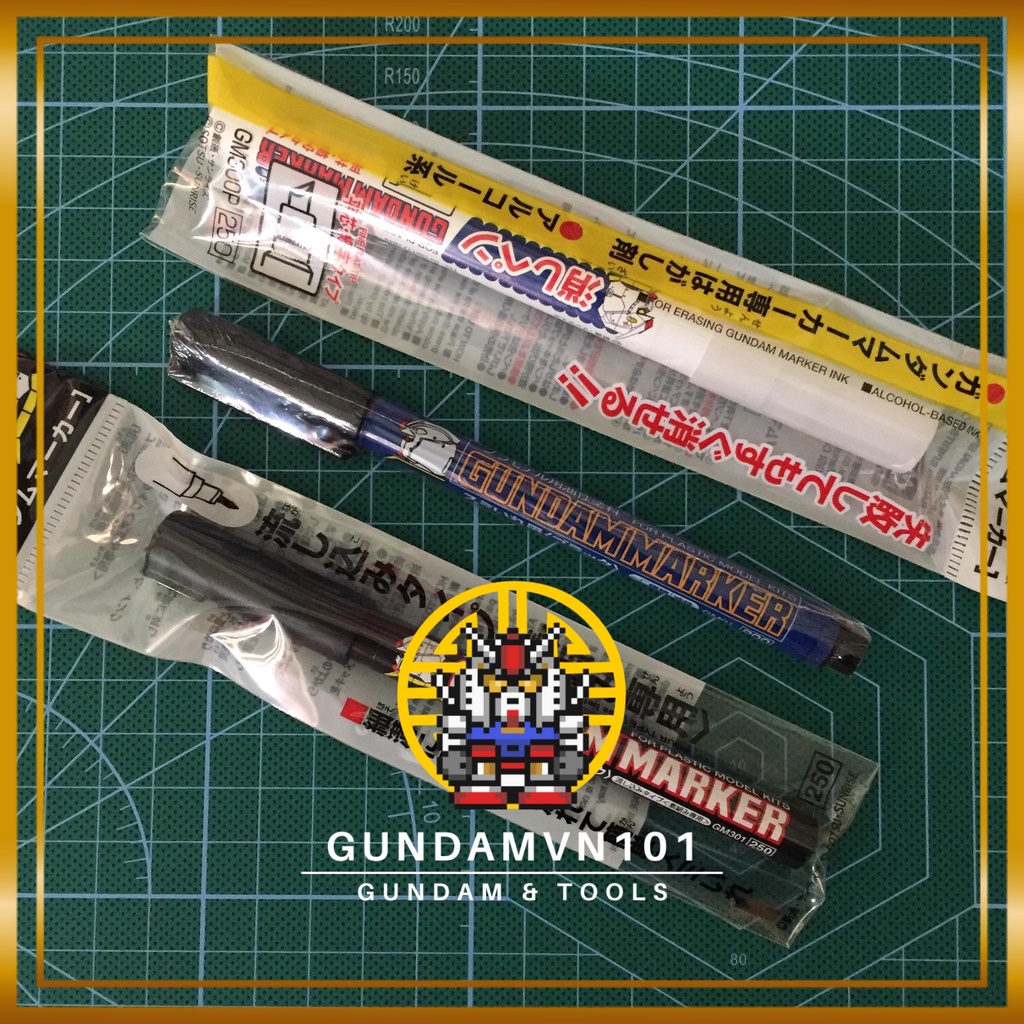 MR.HOBBY BÚT KẺ LẰN CHÌM GUNDAM MARKER ĐEN XÁM NÂU GM01 GM301 - Kẻ chảy ...