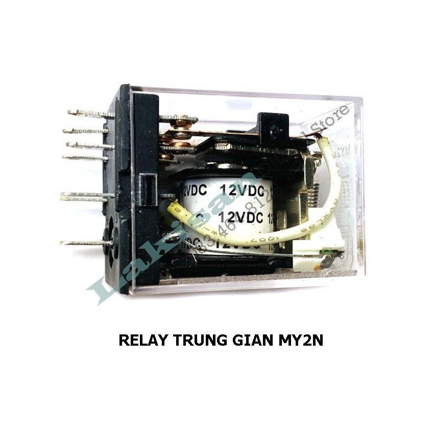 Rơ le trung gian - Relay kính MY2N LY2N MY4N 12VDC/24VDC/220VAC | Lakisan | Shopee Việt Nam