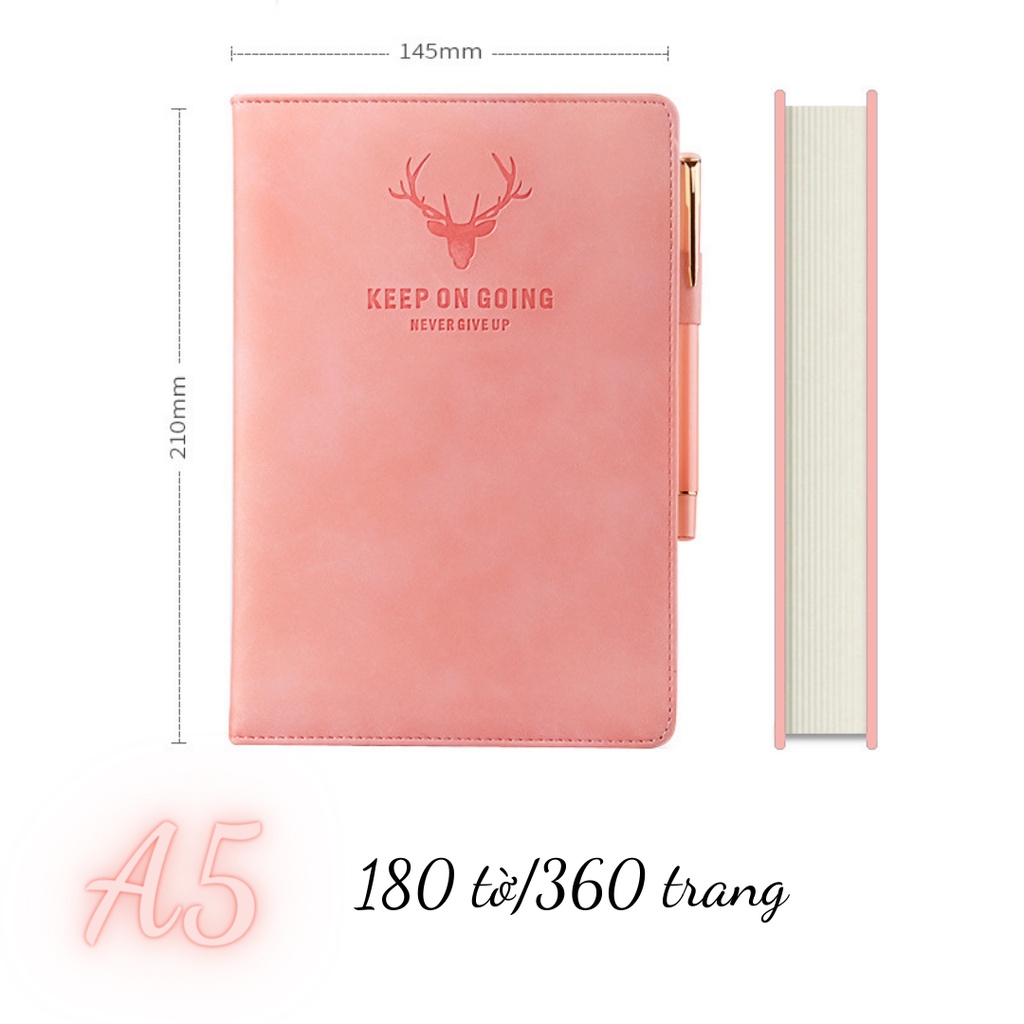Sổ tay ghi chép bìa Da PU A5 360 trang mẫu hươu giấy đẹp Biga làm quà tặng sang trọng - BIGAHCM ...