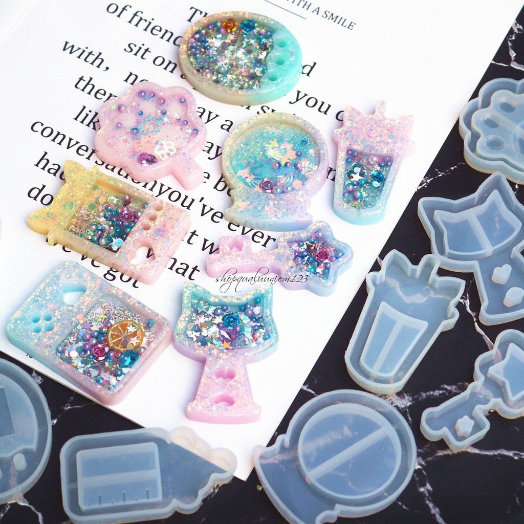 Khuôn silicon làm móc khóa shaker resin handmade loại 2 | Shopee Việt Nam