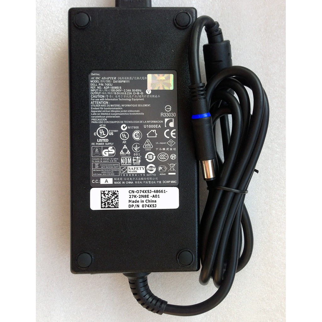 Adapter Sạc zin Laptop Dell 180W 19.5V – 9.23A Slim, dùng cho Dell Precision Workstation M4600 ...