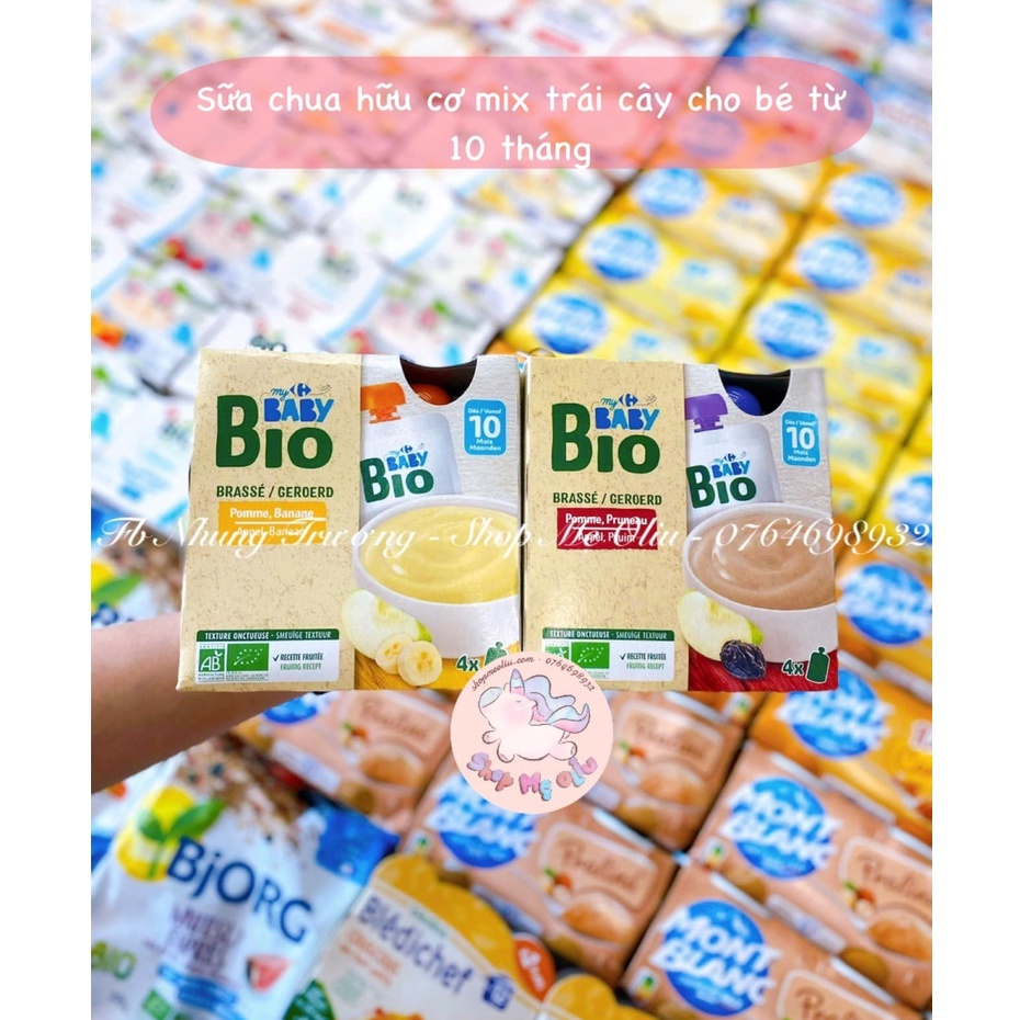 Sữa chua hữu cơ BabyBio Carrefour dạng túi cho bé từ 10 tháng tuổi (4 x 85g) | Shopee Việt Nam