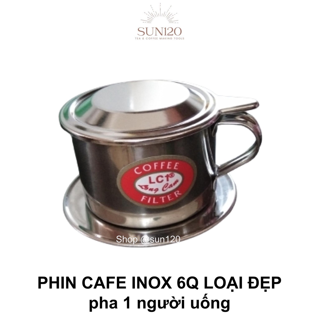 Phin cà phê inox 6Q lưới gài Long Cam hàng loại I | phin cafe inox pha 1 người uống| coffee ...