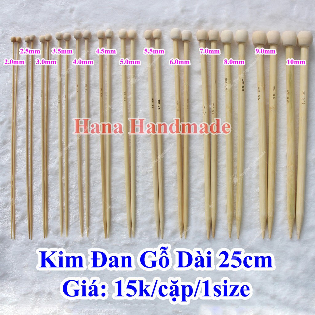 kim đan len gỗ 25cm 15k/cặp | Shopee Việt Nam