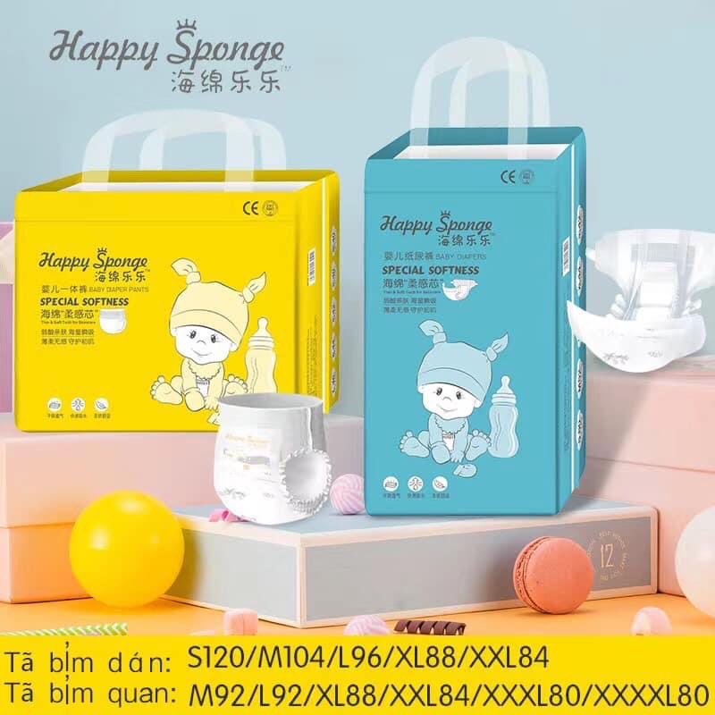 Tã bỉm dán/ quần nội địa Trung hiệu Happy Sponge S120/M104/L92/XL88 ...
