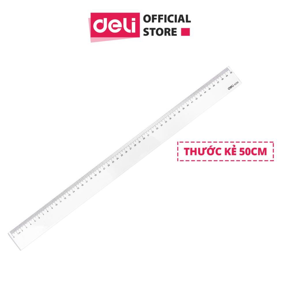 Thước kẻ nhựa 50cm trong suốt - Deli E6250 | Shopee Việt Nam
