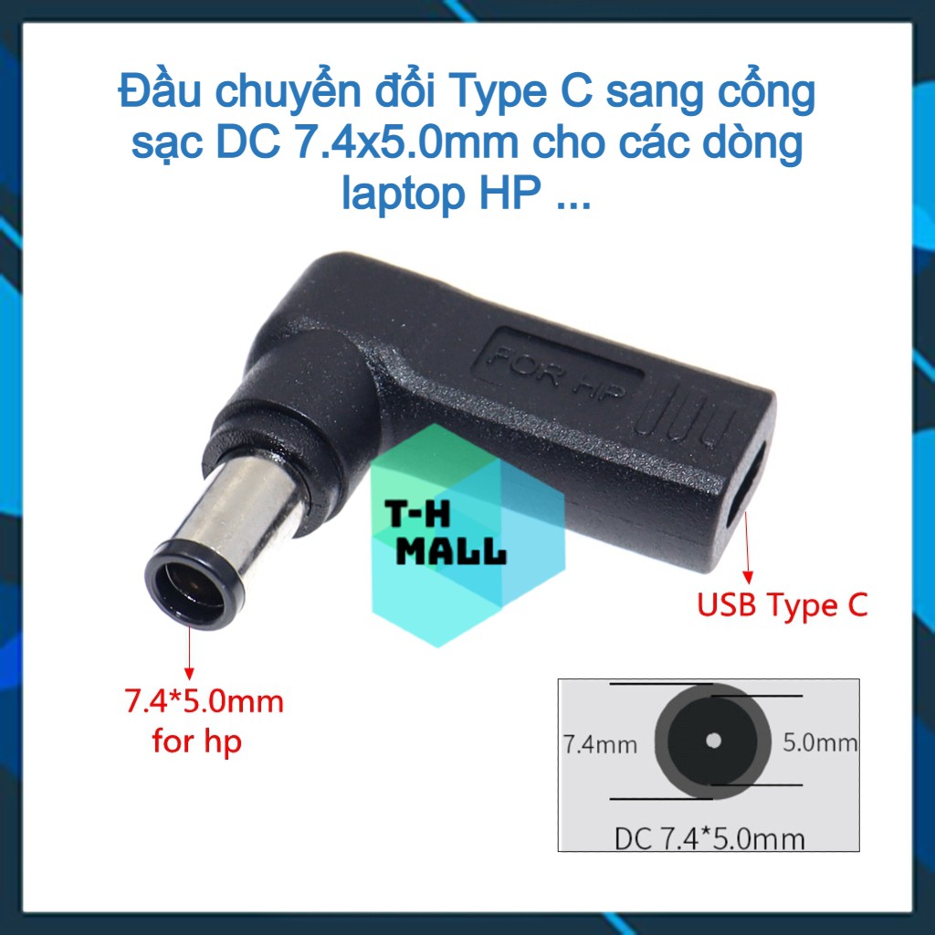 Đầu sạc PD 65W 100W 20V chuyển đổi cổng USB Type C sang nguồn điện DC 7 ...