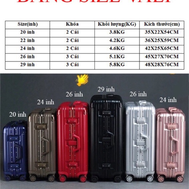 Combo vali size 20 và size 29 hồng gold | Shopee Việt Nam