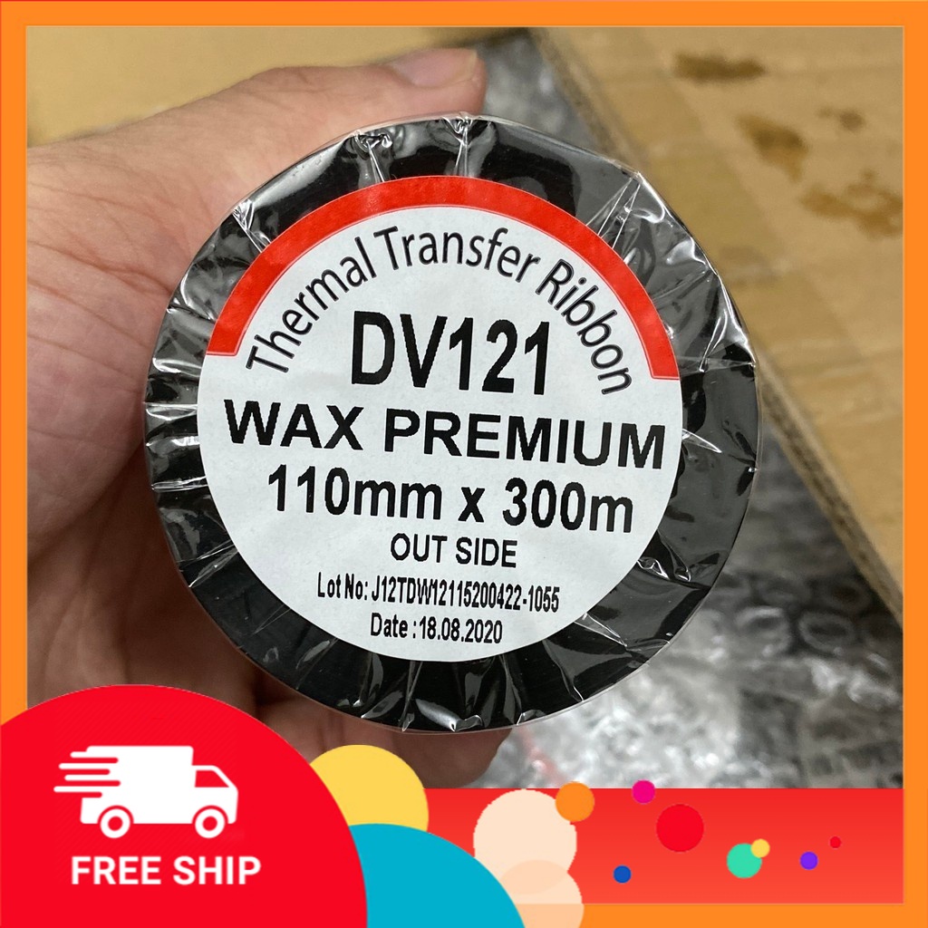 Cuộn mực in mã vạch, giấy than in mã vạch 3 tem 110x300m Premium DV121 ...