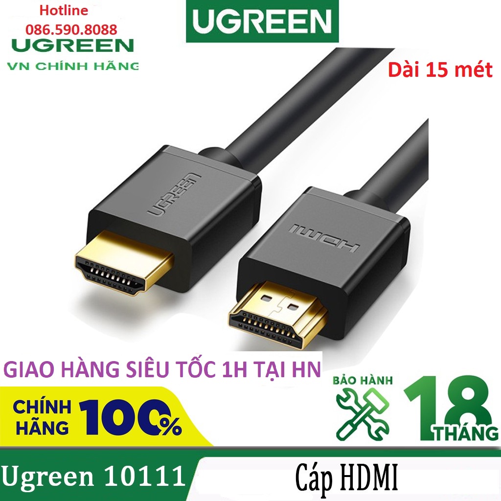 Cáp HDMI dài 15M cao cấp hỗ trợ Ethernet + 1080p@60hz HDMI Ugreen 10111 ...