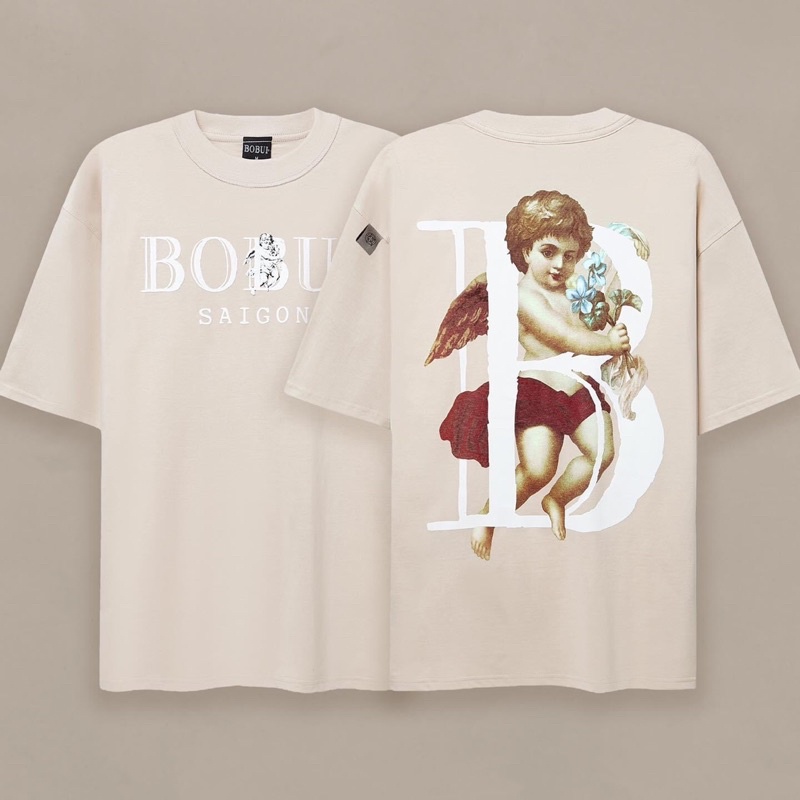 Áo Tay Ngắn BOBUI ANGEL B BOBUI LOGO TEE/ BONE WHITE | Shopee Việt Nam